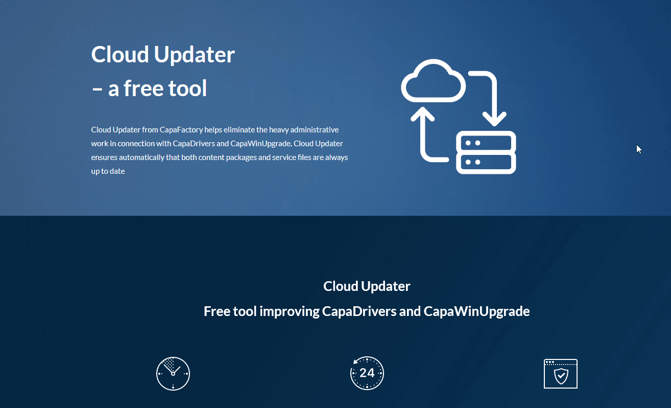 Free tool | Unikt værktøj: Services | Cloud Updater | CapaSystems